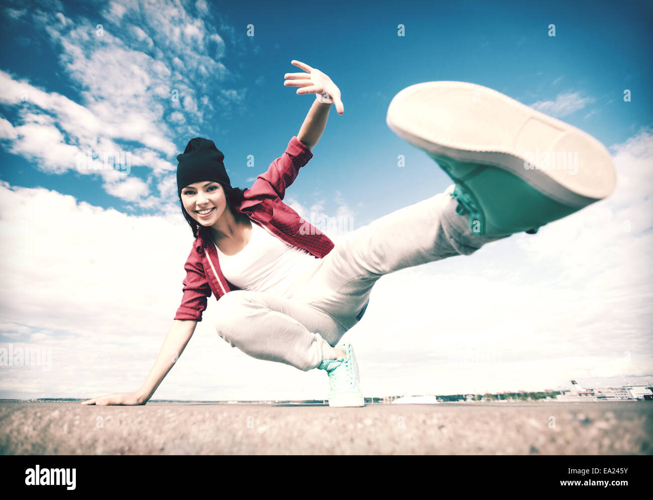 beautiful dancing girl in movement Stock Photo - Alamy