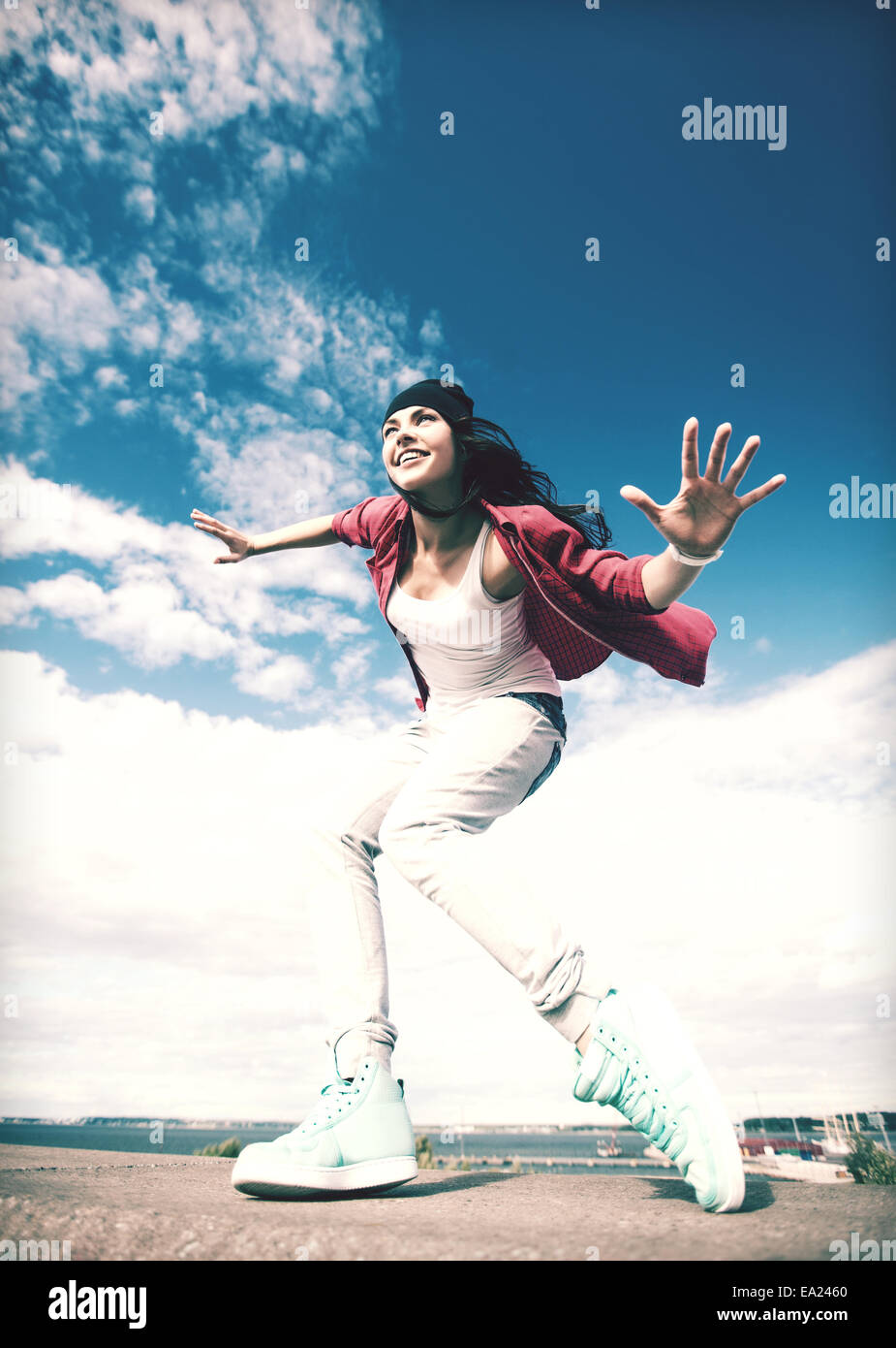 beautiful dancing girl in movement Stock Photo - Alamy
