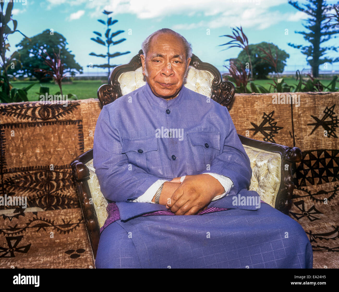 NUKU’ALOFA, TO – AUGUST 1: King Tāufa’ahau Tupou IV exercise's in Nuku ...
