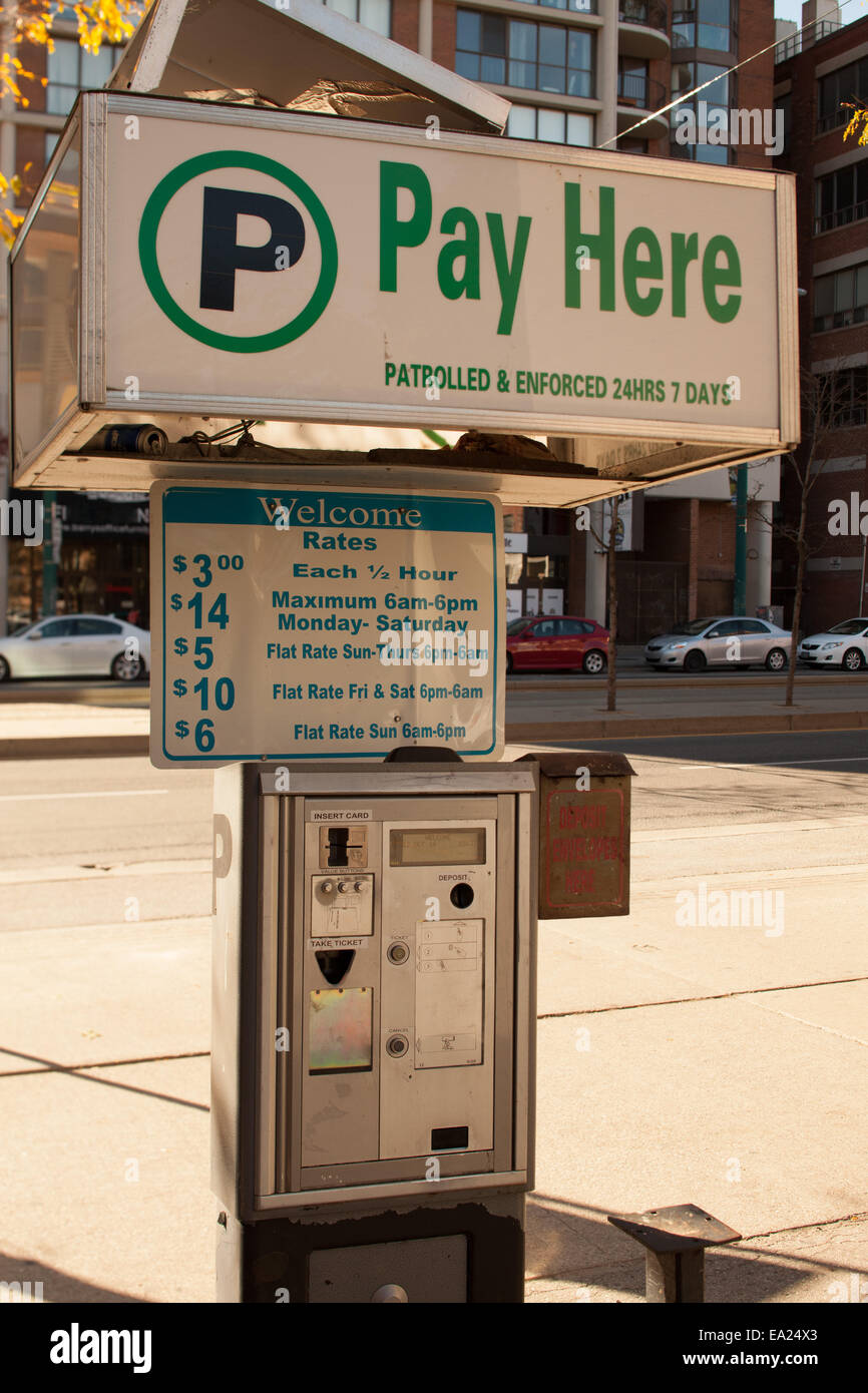 device to collect money on the parking lot,in Toronto Canada Stock ...