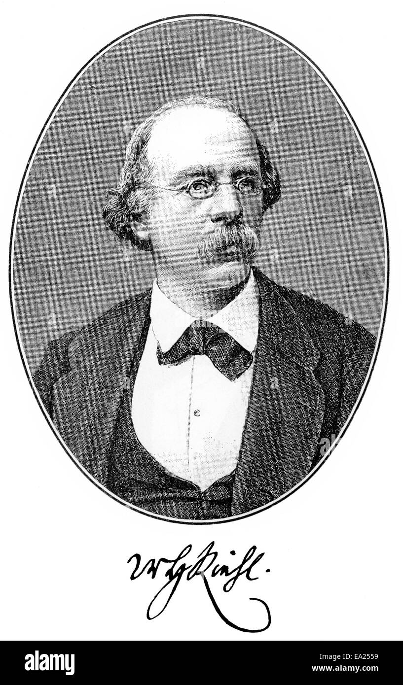 portrait of William Henry von Riehl, 1823 - 1897, German journalist ...