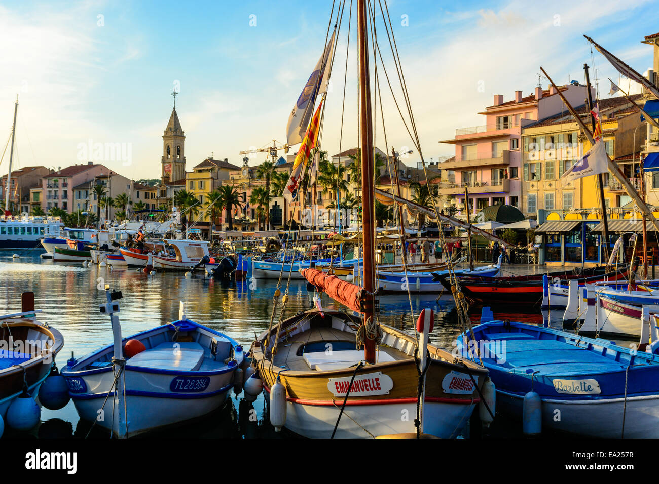 SANARY-SUR-MER, FRANCE - September 16, 2014:Traditional boats in port ...