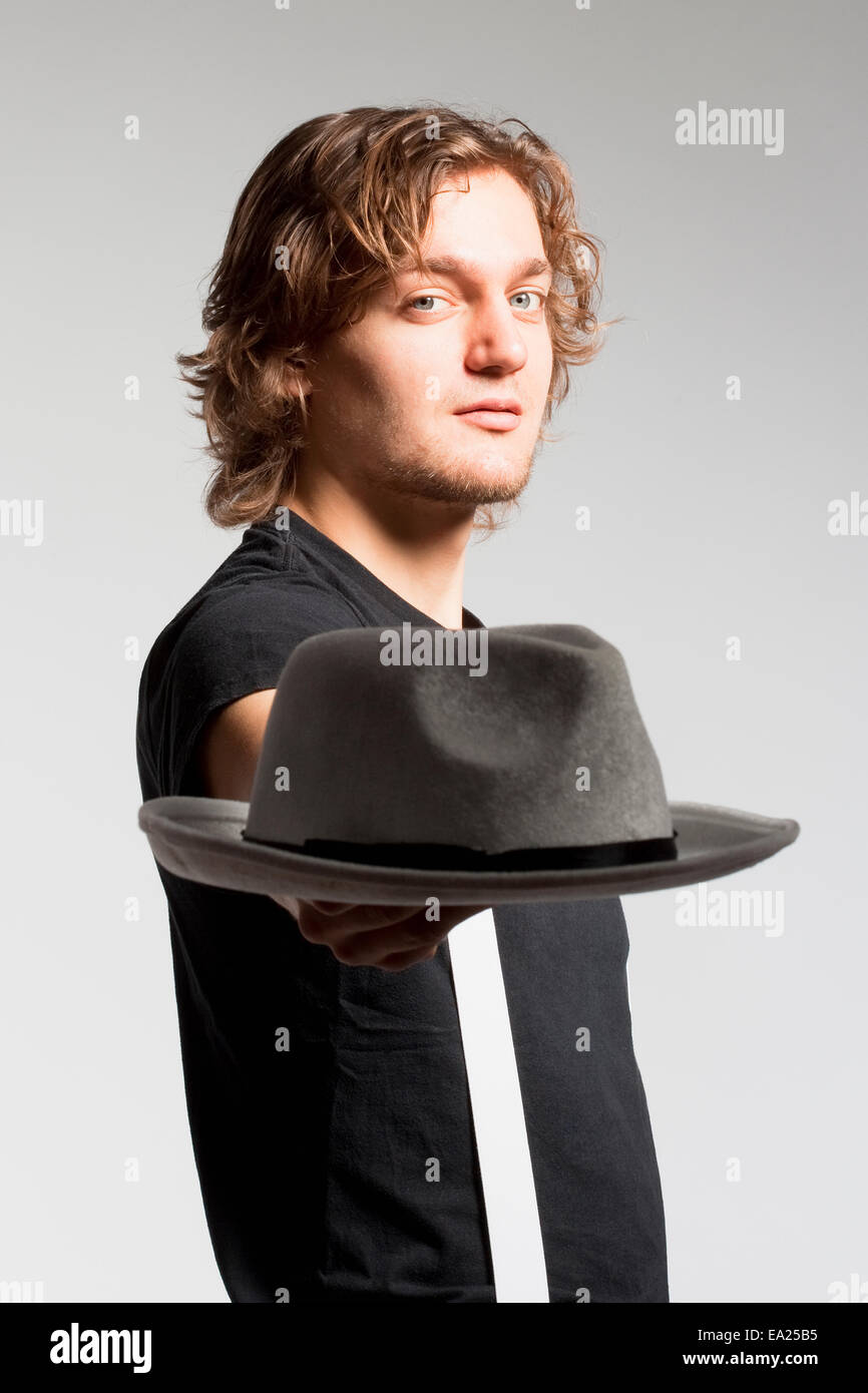 Man face with hat hi-res stock photography and images - Alamy
