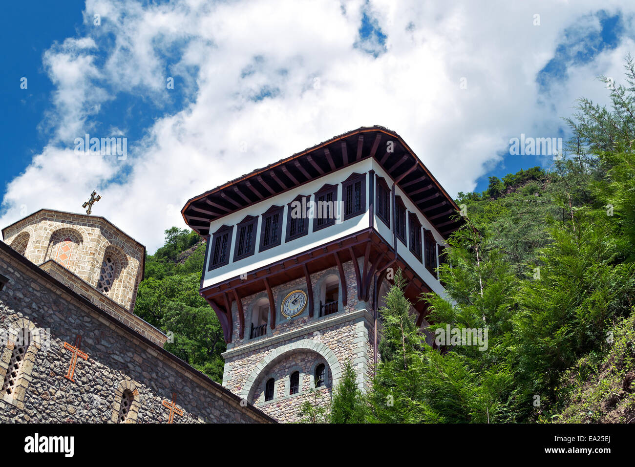 Orthodox monastery built on a high wooded hill Stock Photo - Alamy