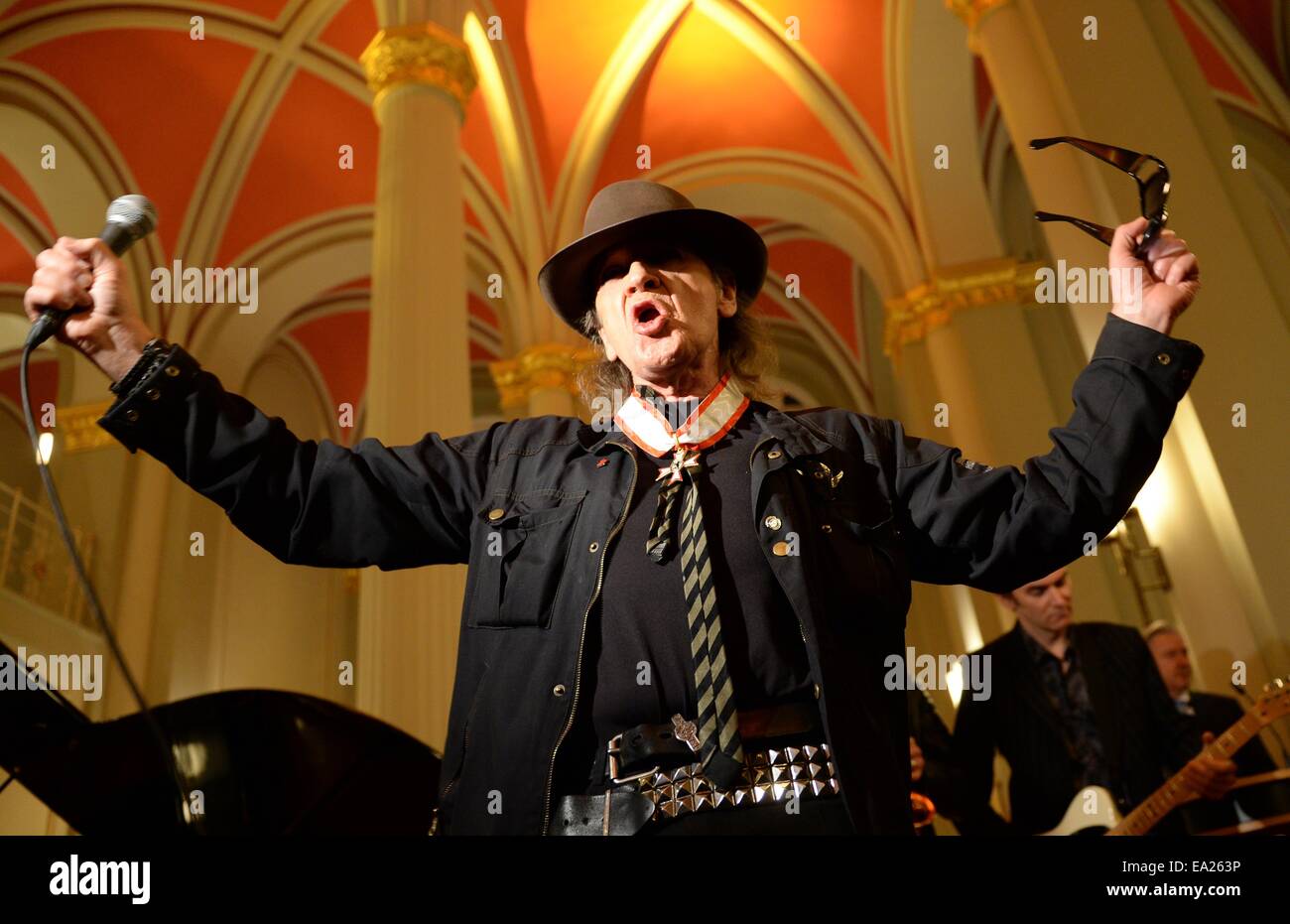 Berlin, Germany. 05th Nov, 2014. Musician Udo Lindenberg performs after ...