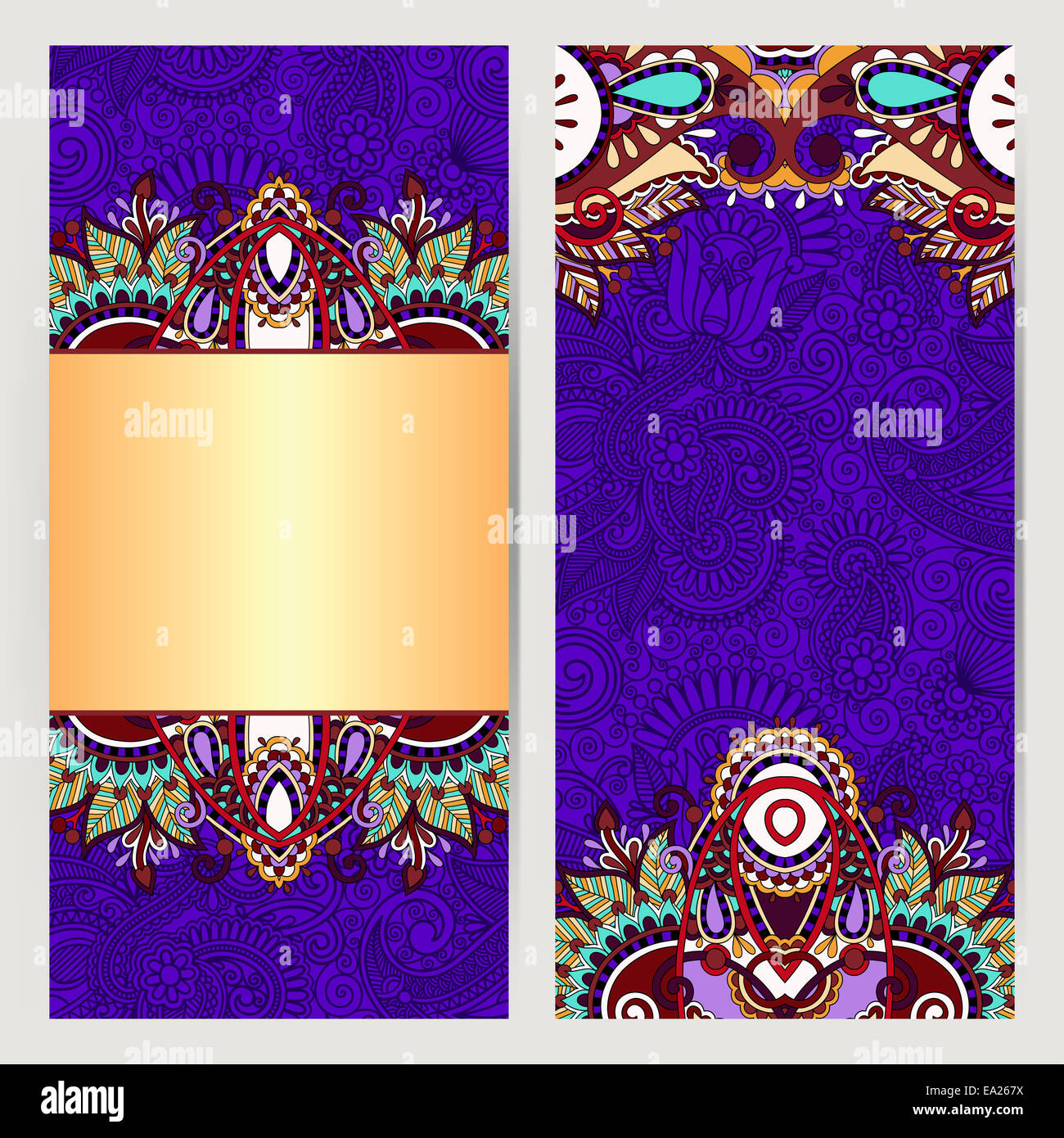 decorative label card of violet colour for vintage design Stock Photo ...