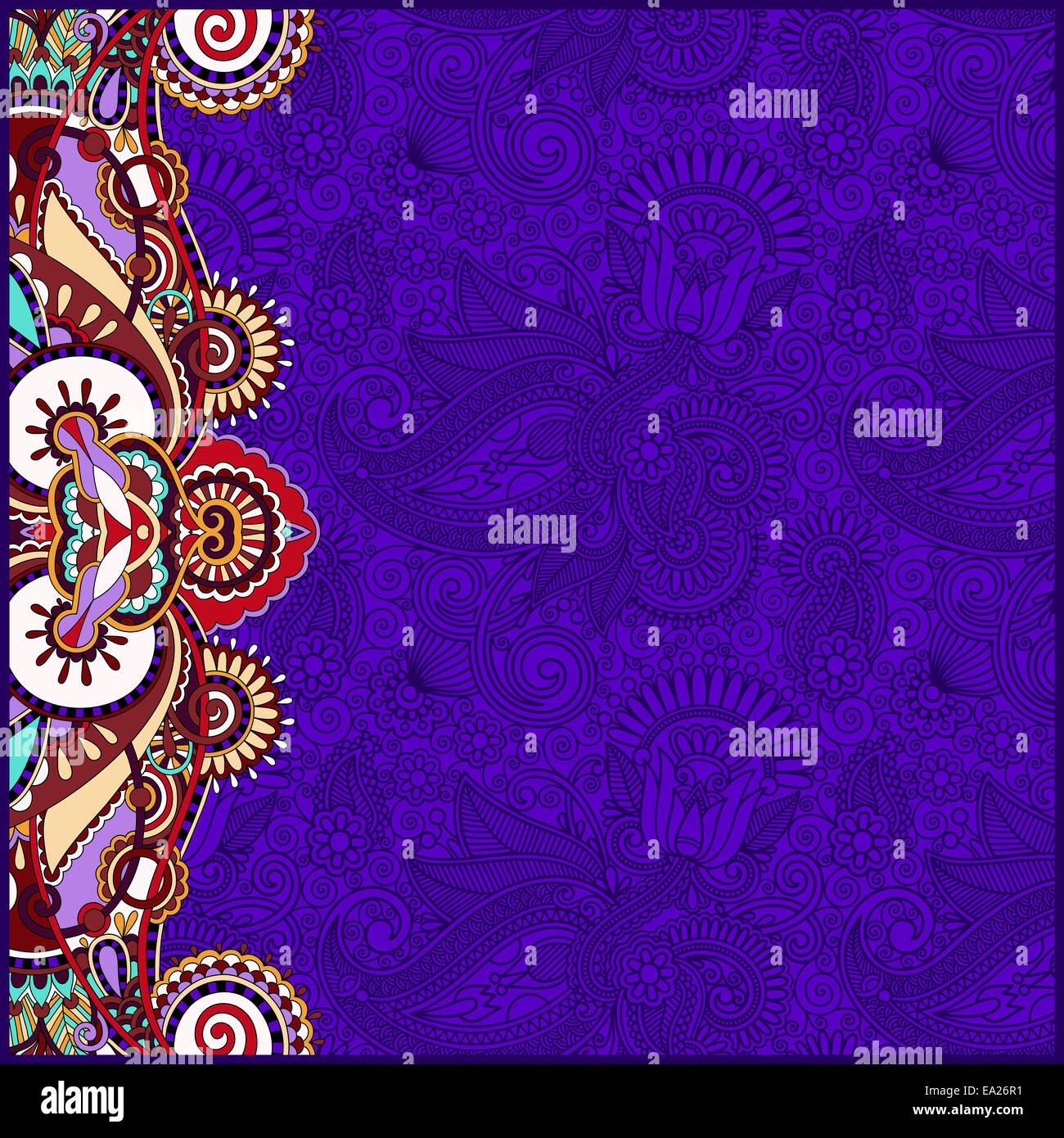 vintage floral violet background for your design Stock Photo - Alamy