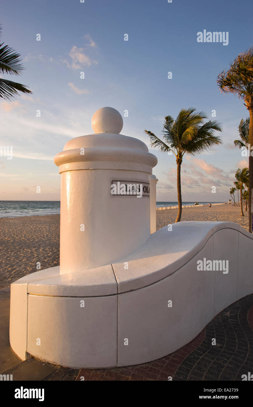 LAS OLAS BOULEVARD BEACH ENTRANCE WAVE WALL PROMENADE FORT LAUDERDALE ...