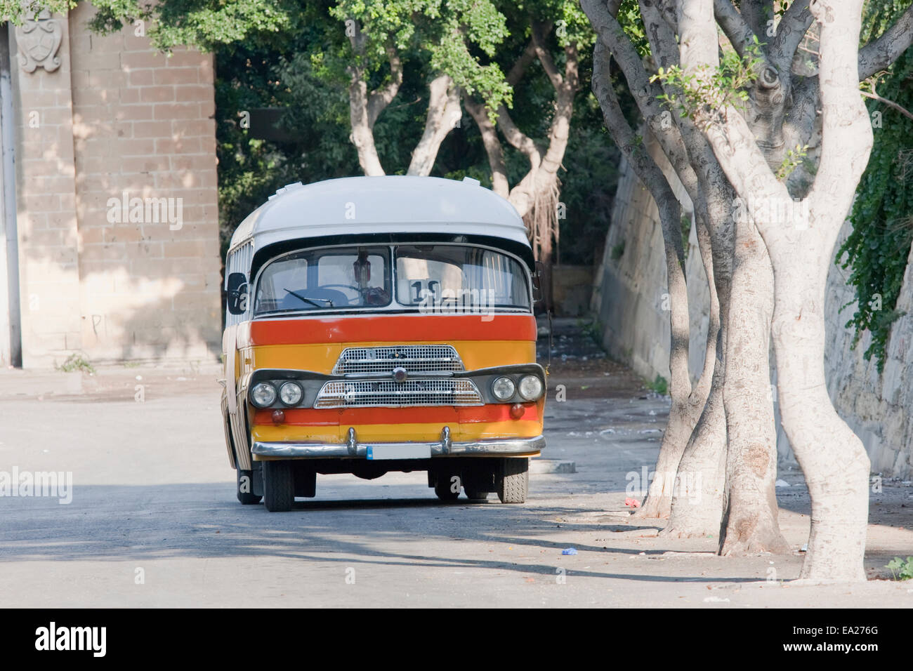 Traditional Maltese Bus On The Terminus, Valletta, Malta Stock Photo ...