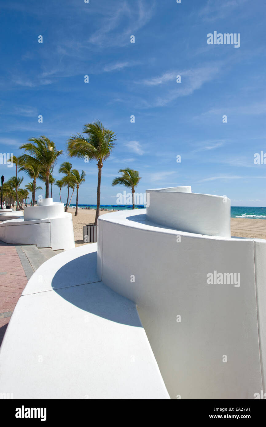 BEACH ENTRANCE WAVE WALL PROMENADE FORT LAUDERDALE FLORIDA USA Stock ...