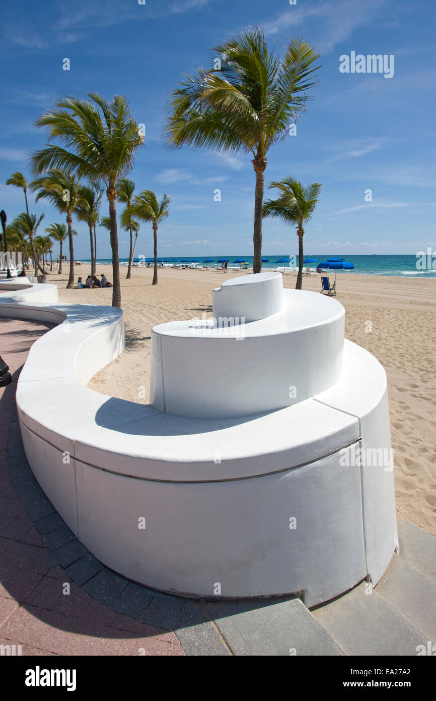 BEACH ENTRANCE WAVE WALL PROMENADE FORT LAUDERDALE FLORIDA USA Stock ...