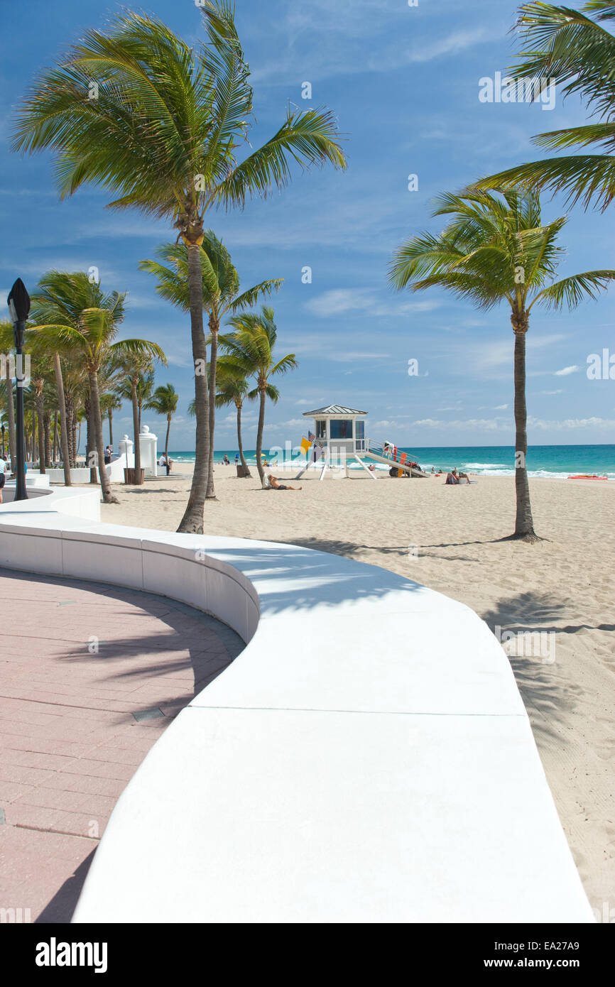 BEACH ENTRANCE WAVE WALL PROMENADE FORT LAUDERDALE FLORIDA USA Stock ...