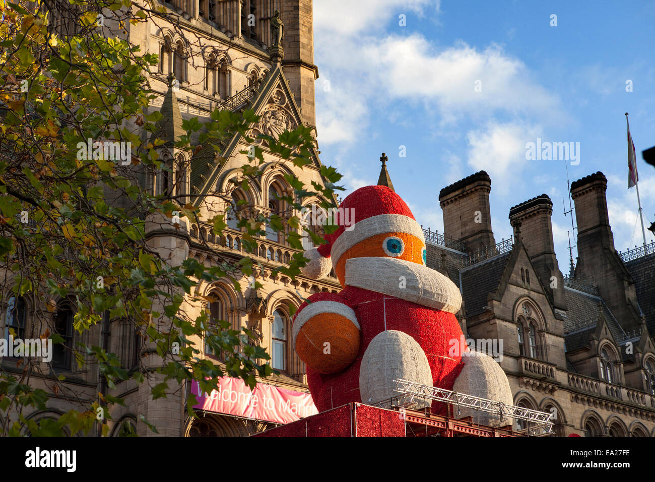 Manchester, UK. 5th Nov, 2014. Giant Santa installed as the centrepiece ...
