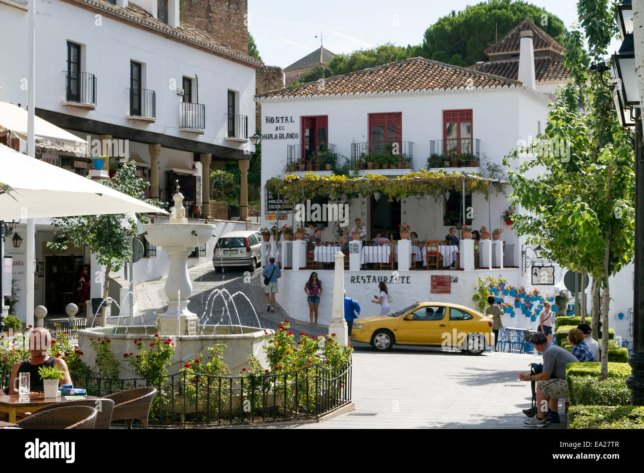 Main square in Mijas on mainland Spain Stock Photo - Alamy