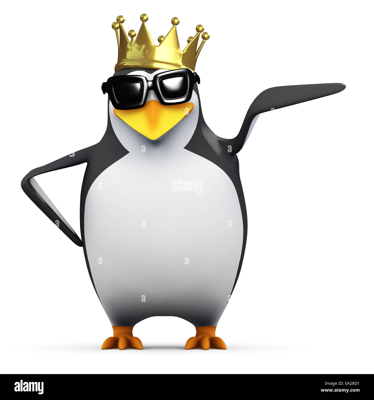 3d render of a penguin pointing to his left Stock Photo - Alamy