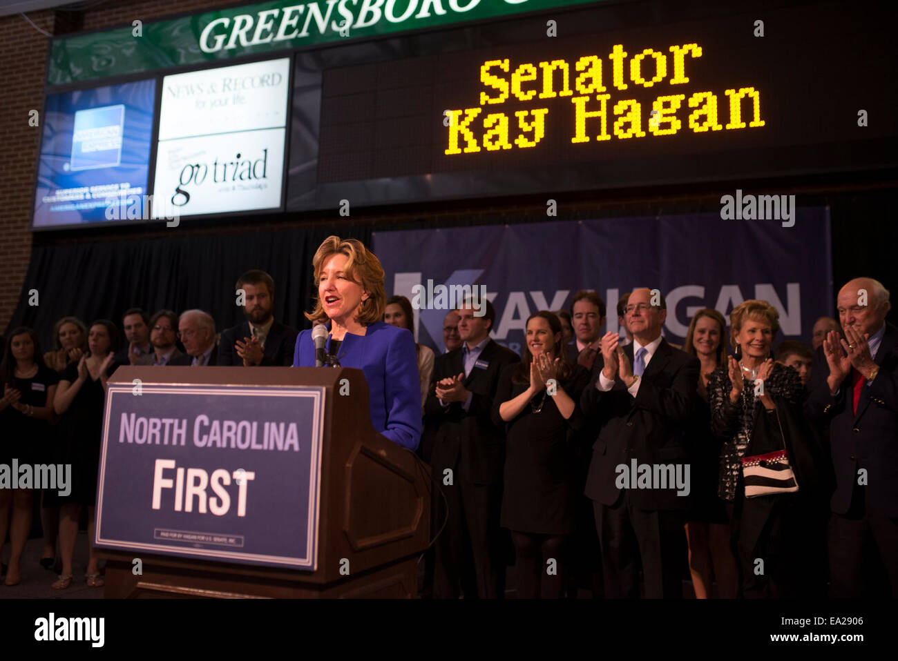 Greensboro, North Carolina, USA. 4th Nov, 2014. Senator KAY HAGAN ...