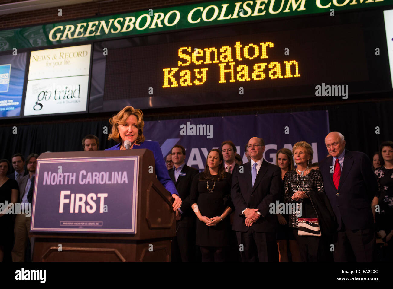 Greensboro, North Carolina, USA. 4th Nov, 2014. Senator KAY HAGAN ...