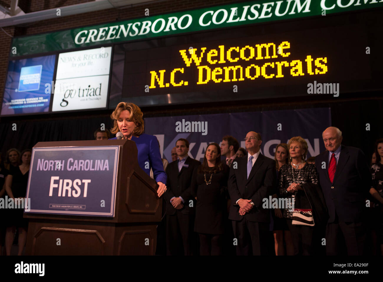Greensboro, North Carolina, USA. 4th Nov, 2014. Senator KAY HAGAN ...