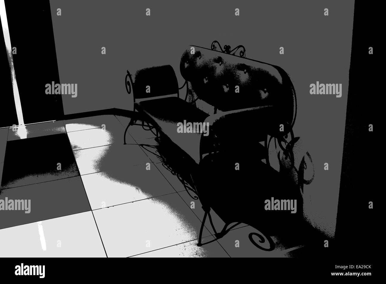 Bench tiles Black and White Stock Photos & Images - Alamy