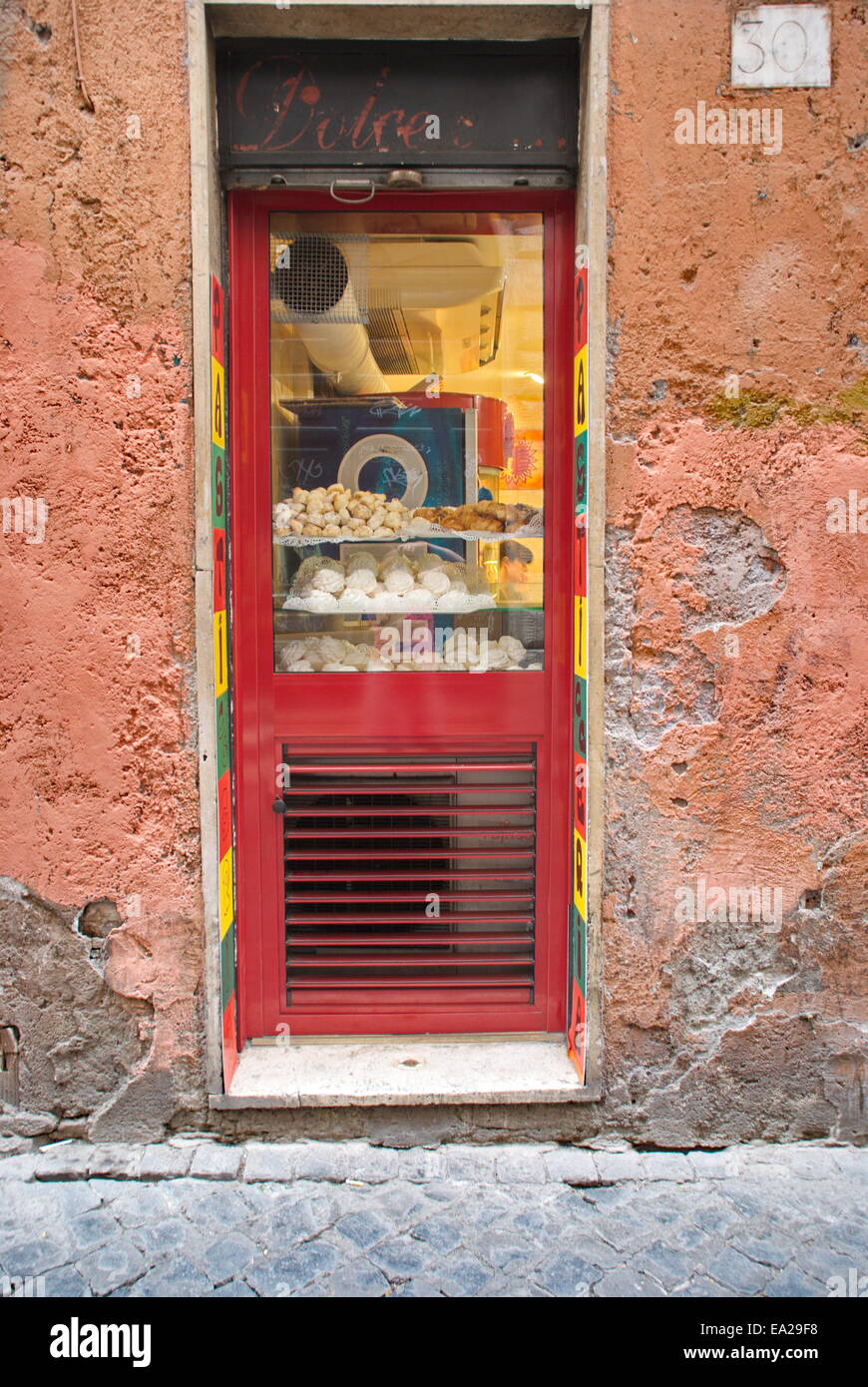 Bakery window displaying pastries in Rome, Italy Stock Photo - Alamy
