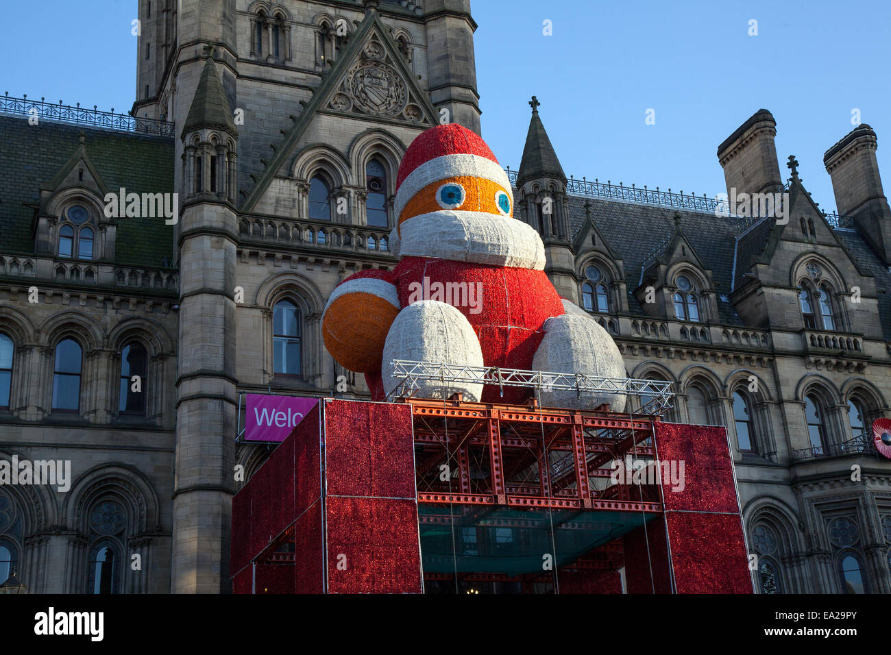 Manchester, UK. 5th Nov, 2014. Giant Santa installed as the centrepiece ...