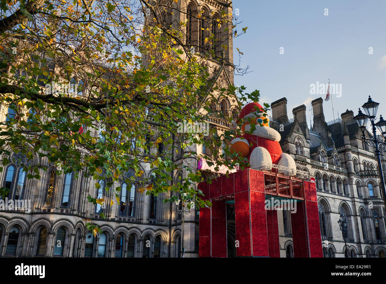 Manchester, UK. 5th Nov, 2014. Giant Santa installed as the centrepiece ...