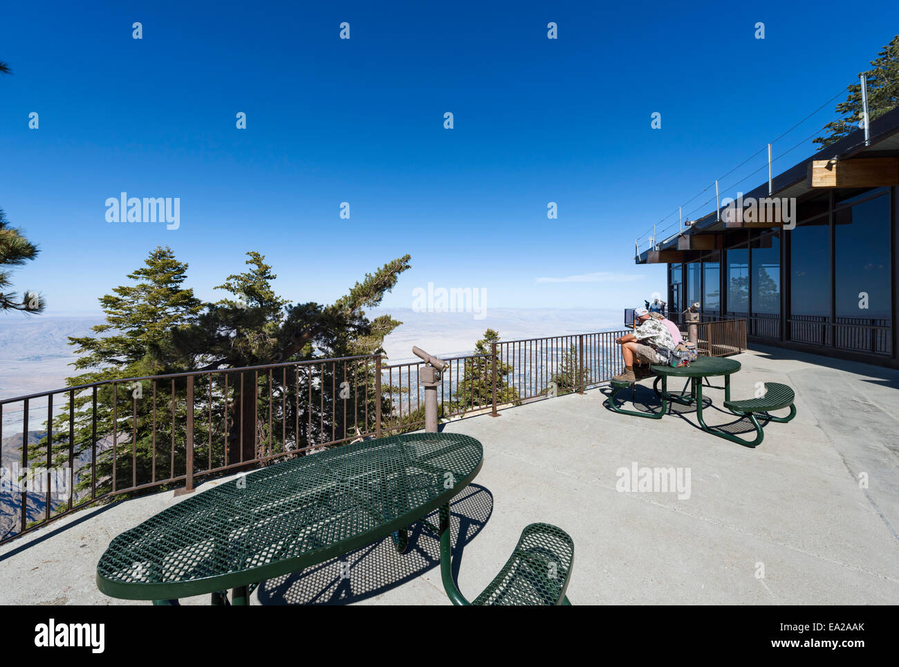 View terrace at the top of the Palm Springs Aerial Tramway, Riverside ...