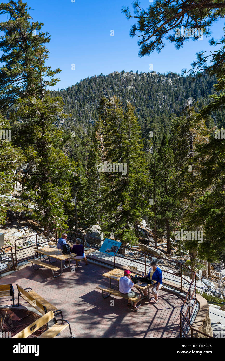 View over picnic terrace and Mount San Jacinto State Park at top of the ...