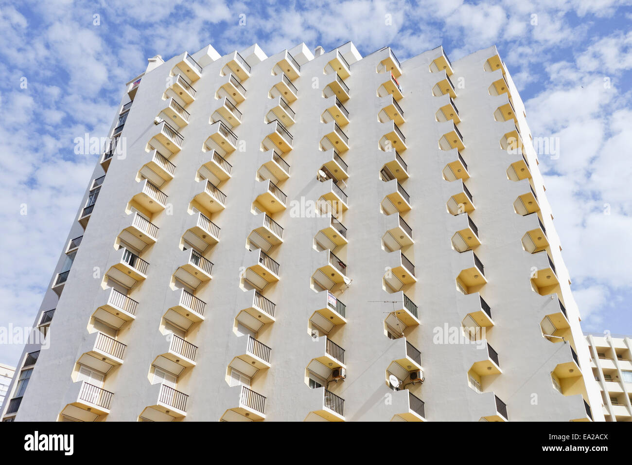 High-rise balconies residential building complex at Portimao, Algarve ...