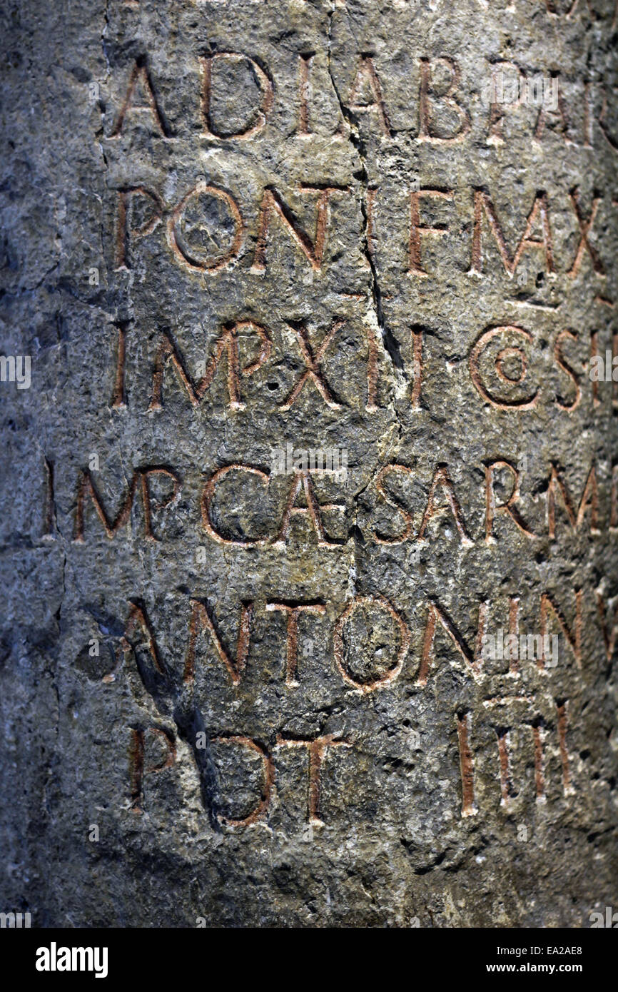 Ancient Latin script on a stone Stock Photo - Alamy