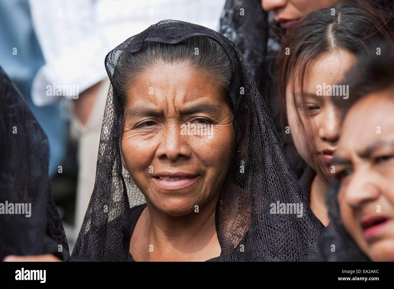 Woman Dressed In Mourning At The Holy Burial Procession On Good Friday ...