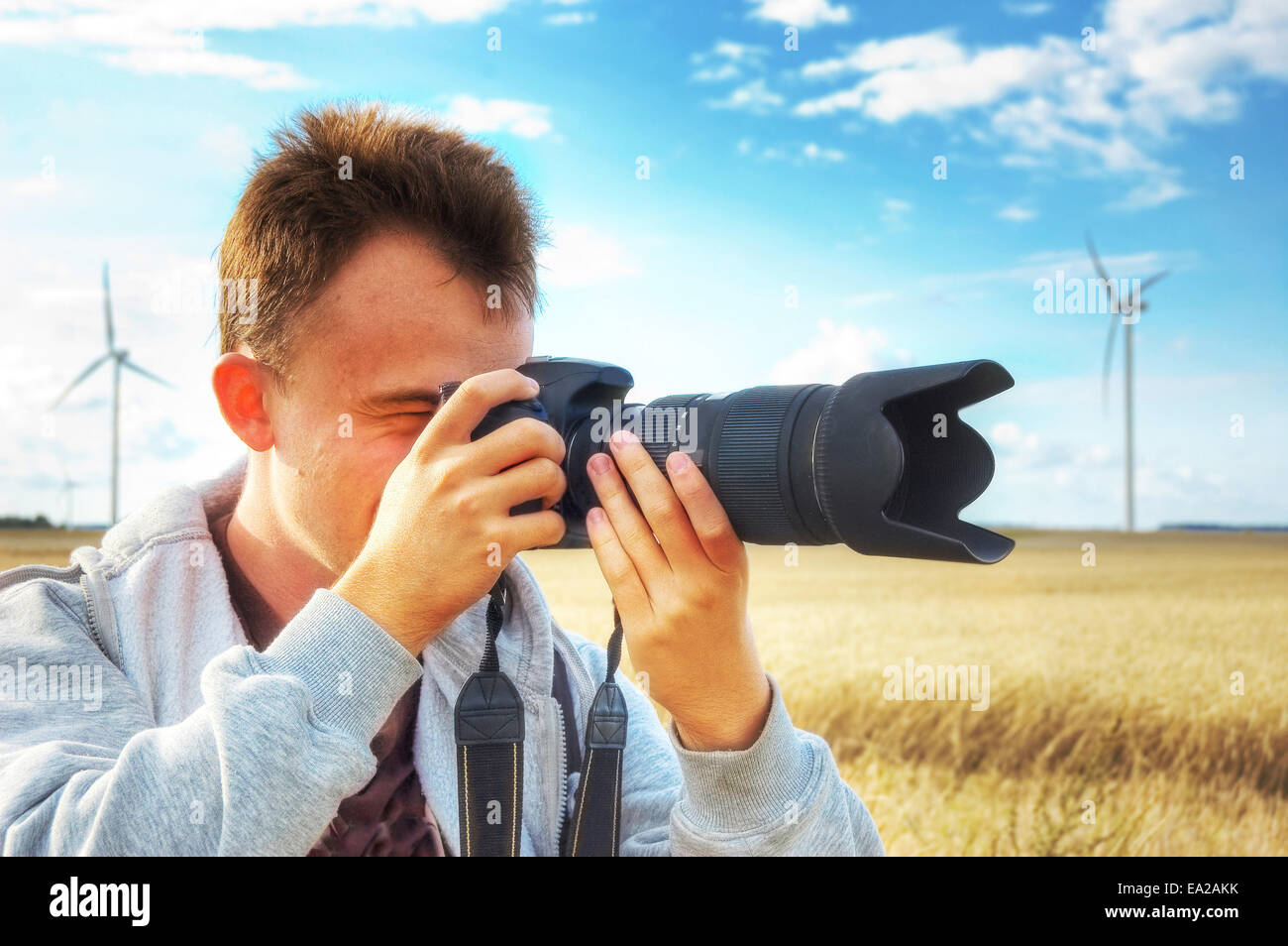 Professional photographer taking pictures Stock Photo, Royalty Free ...