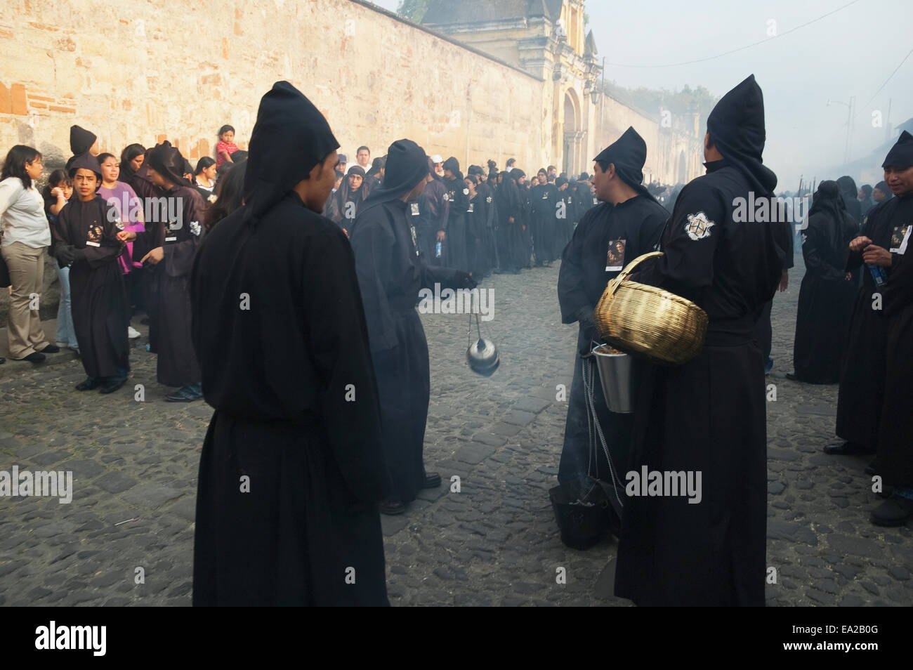 Men & Boys Dressed In Mourning At The Holy Burial Procession On Good ...