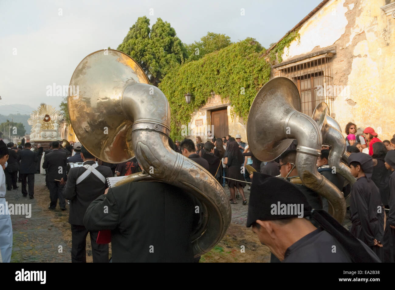 A Band Plays Funeral Marches During The Holy Burial Procession On Good ...