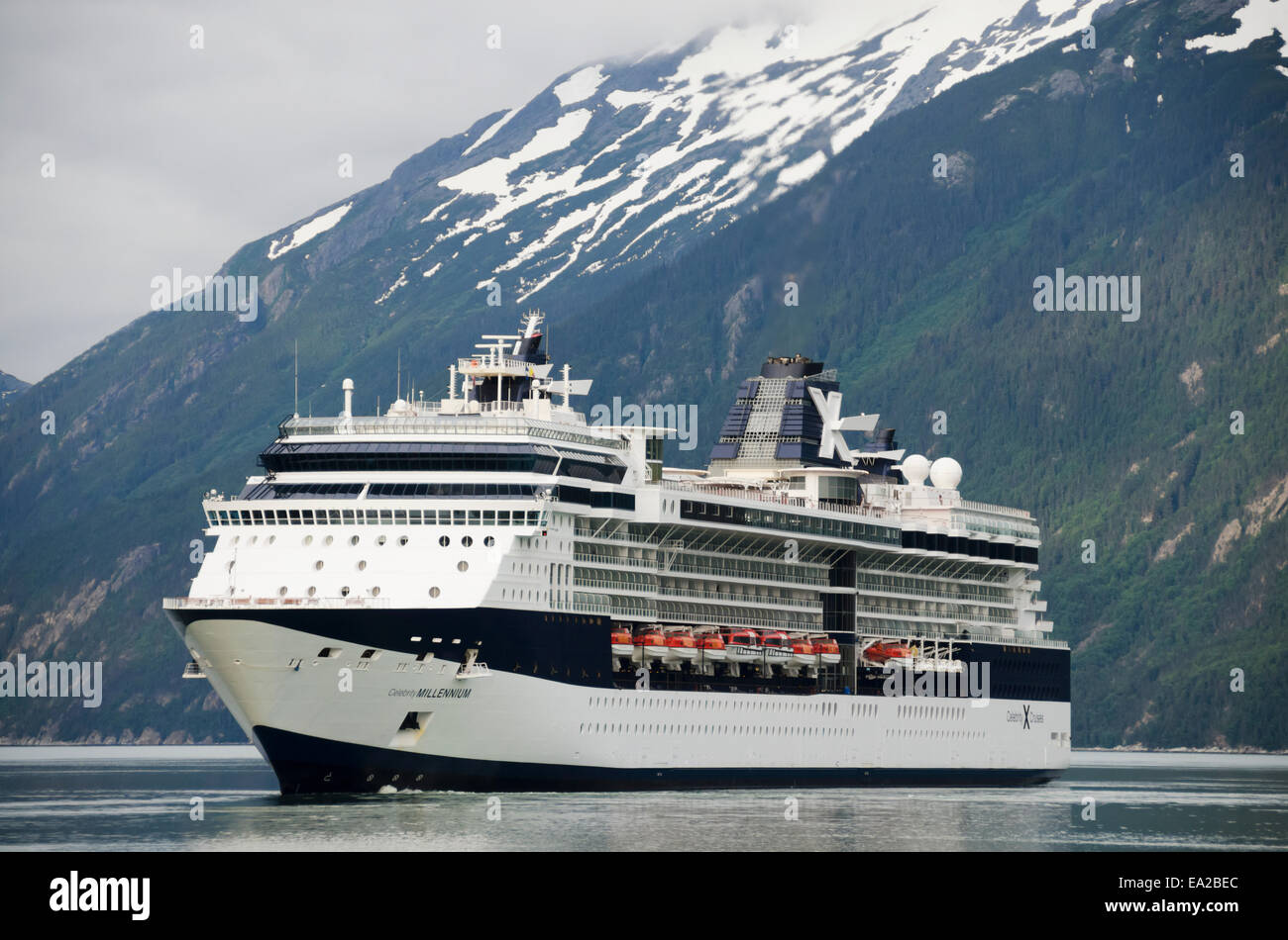 Cruise ship Celebrity Millenium in upper Taiya Inlet, Southeast Alaska ...