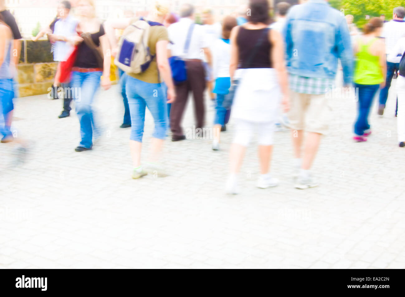Hurrying crowd of people. Abstract picture Stock Photo - Alamy