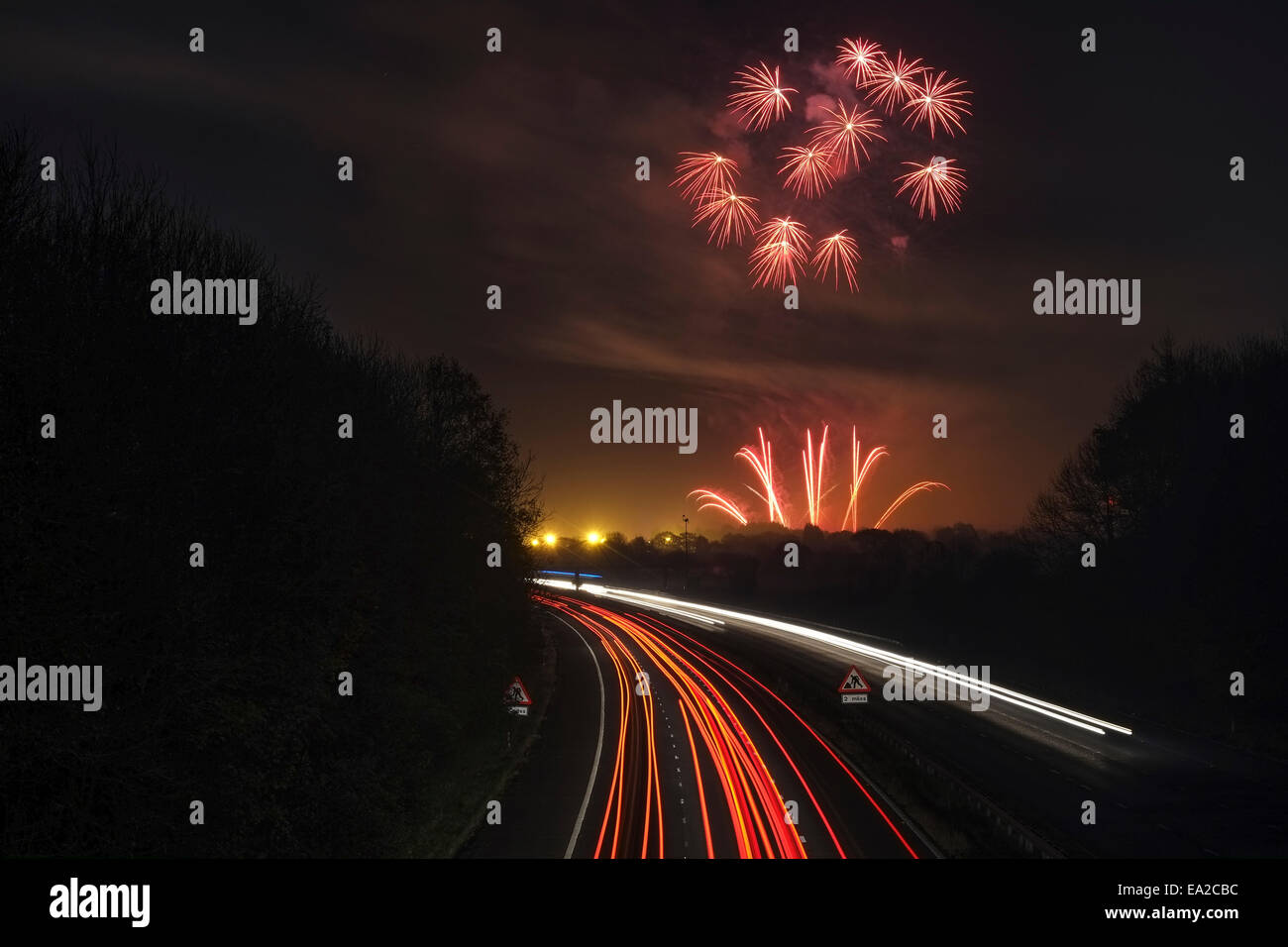 Preston, Lancashire, UK. 5th November, 2014. Bonfire Night. Fireworks ...