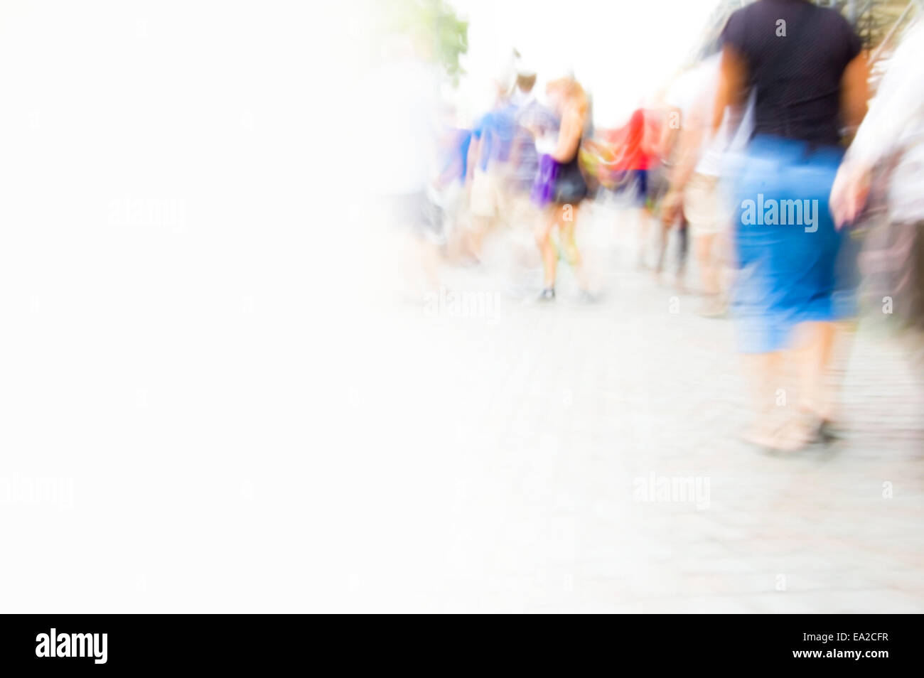 Inside hurrying crowd of people. Abstract picture with empty copyspace ...