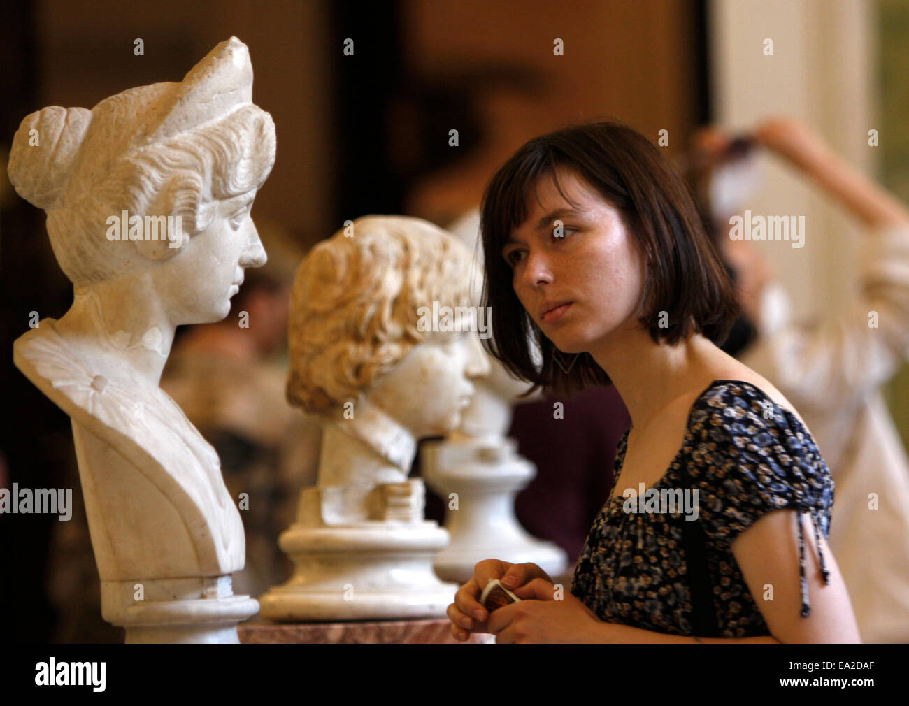 Looking at a portrait bust of Lucilla, wife of the Roman Emperor Lucius ...