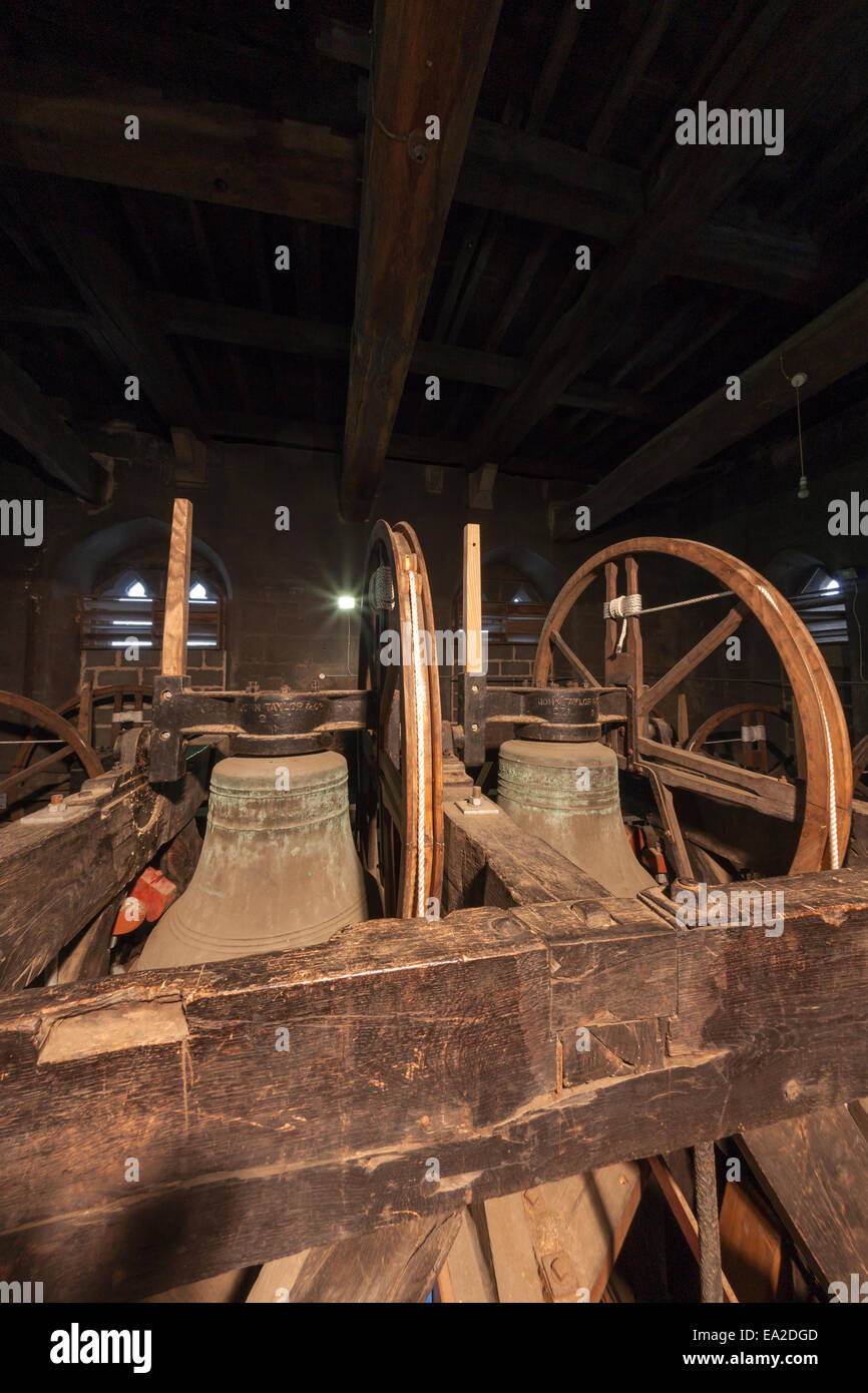 The bell chamber of Bath Abbey in Bath, Somerset Stock Photo - Alamy