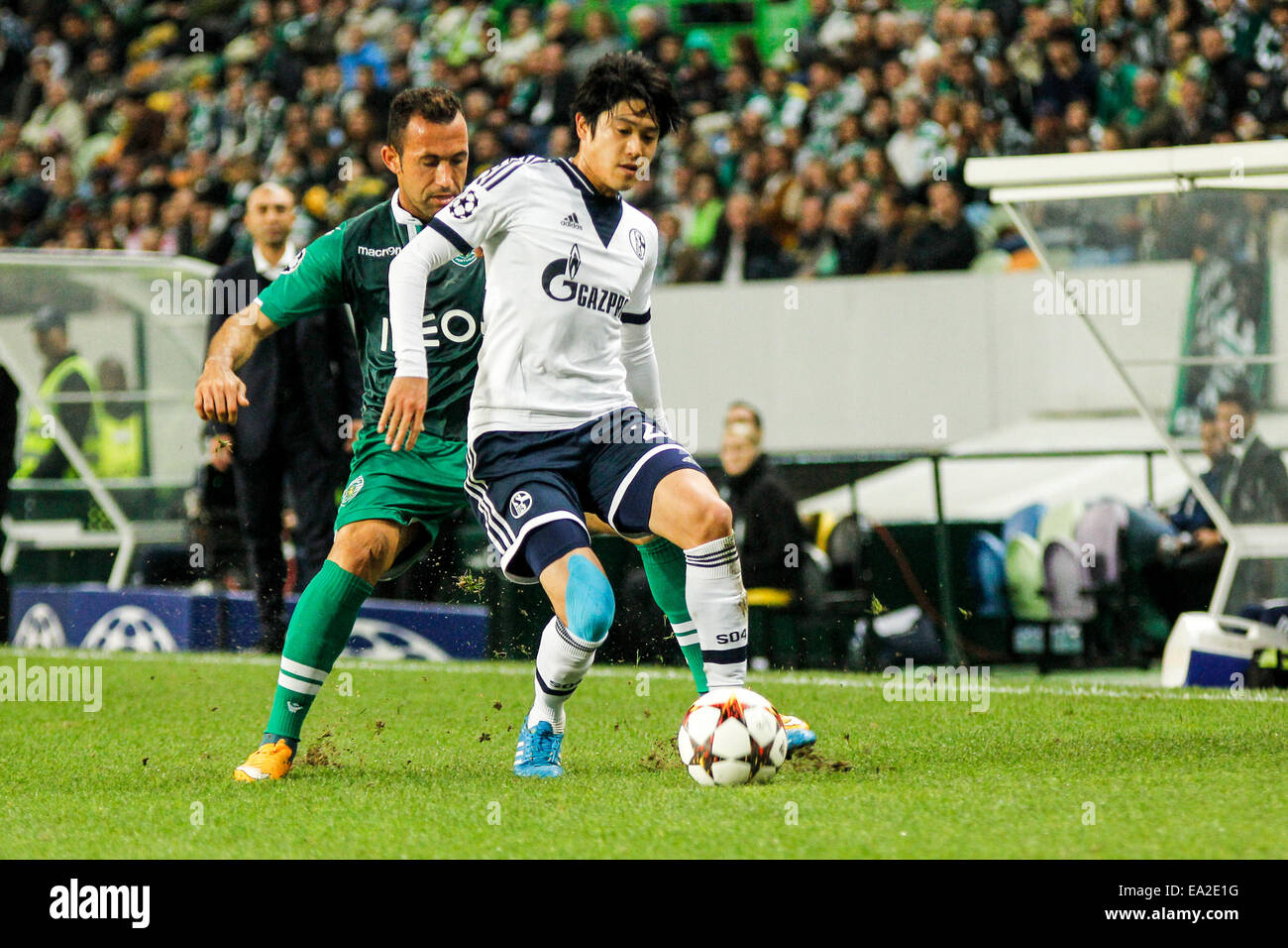 Schalke defender Uchida (22) during UEFA Champions League match, Sporting x Schalke 04 match at ...