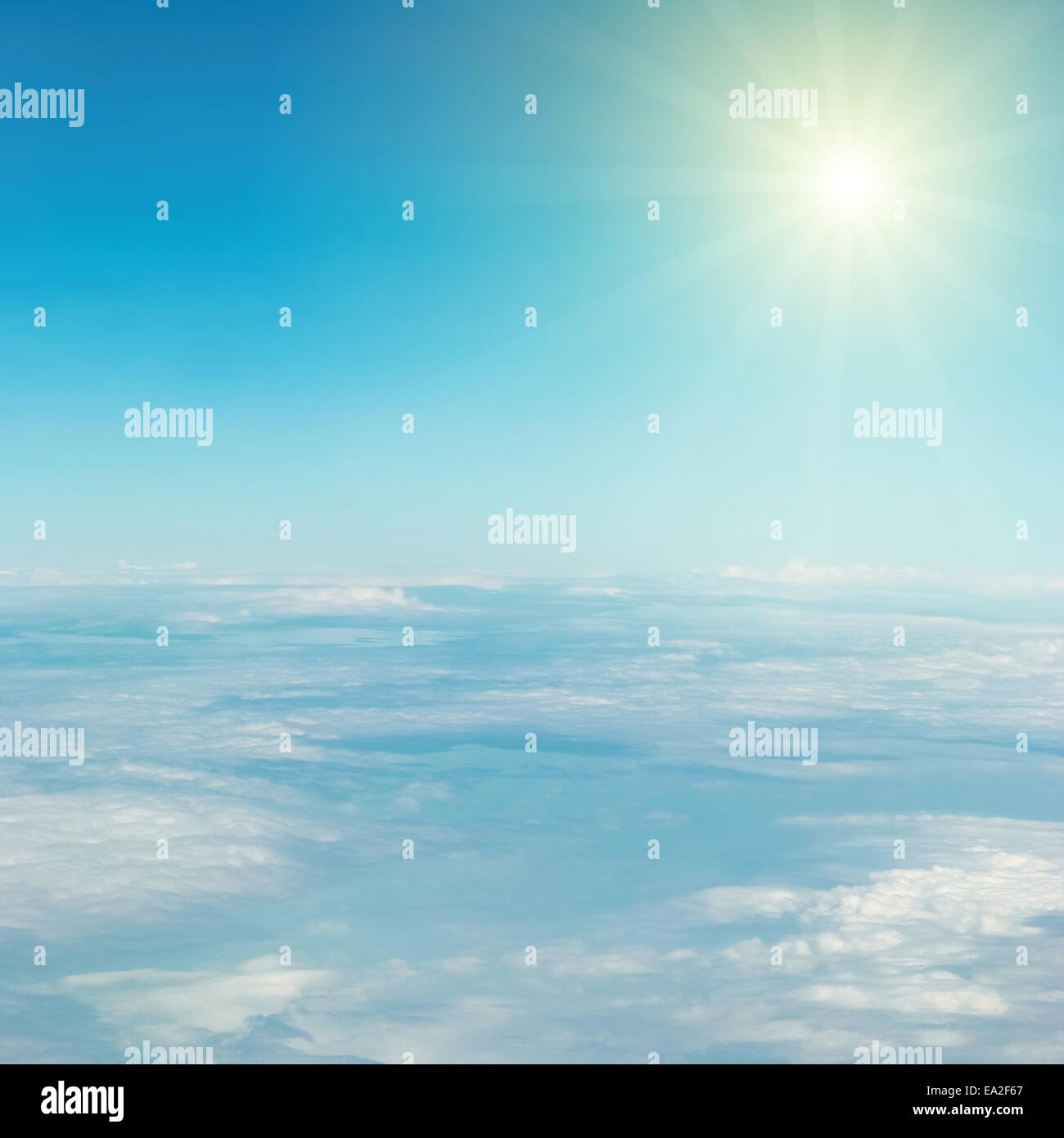Heaven, sun, sky and clouds. View from the above Stock Photo - Alamy