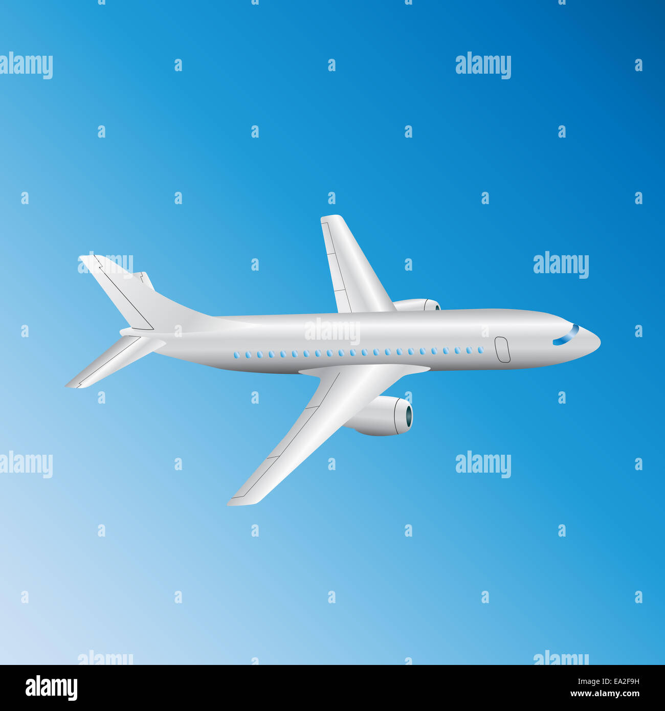 Vector airplane top view. Vector illustration Stock Photo - Alamy