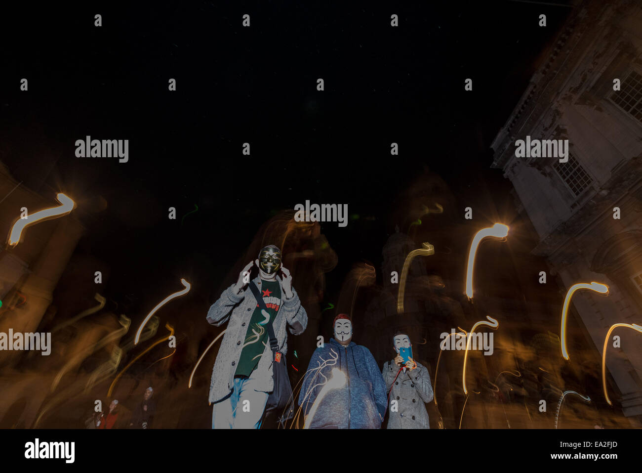 Million Mask March in London Stock Photo - Alamy