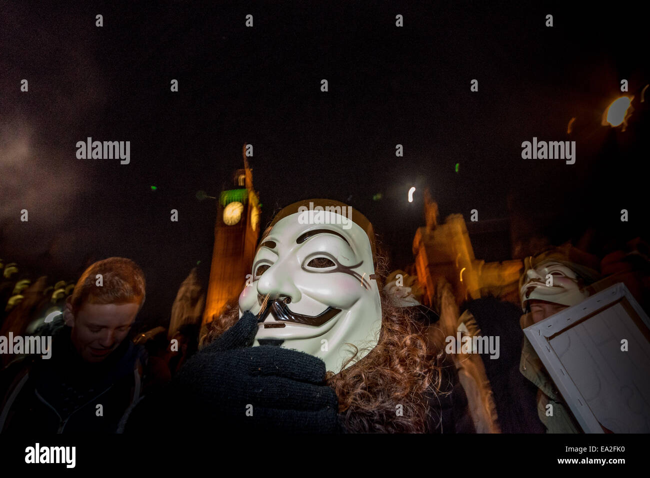 Million Mask March in London Stock Photo - Alamy