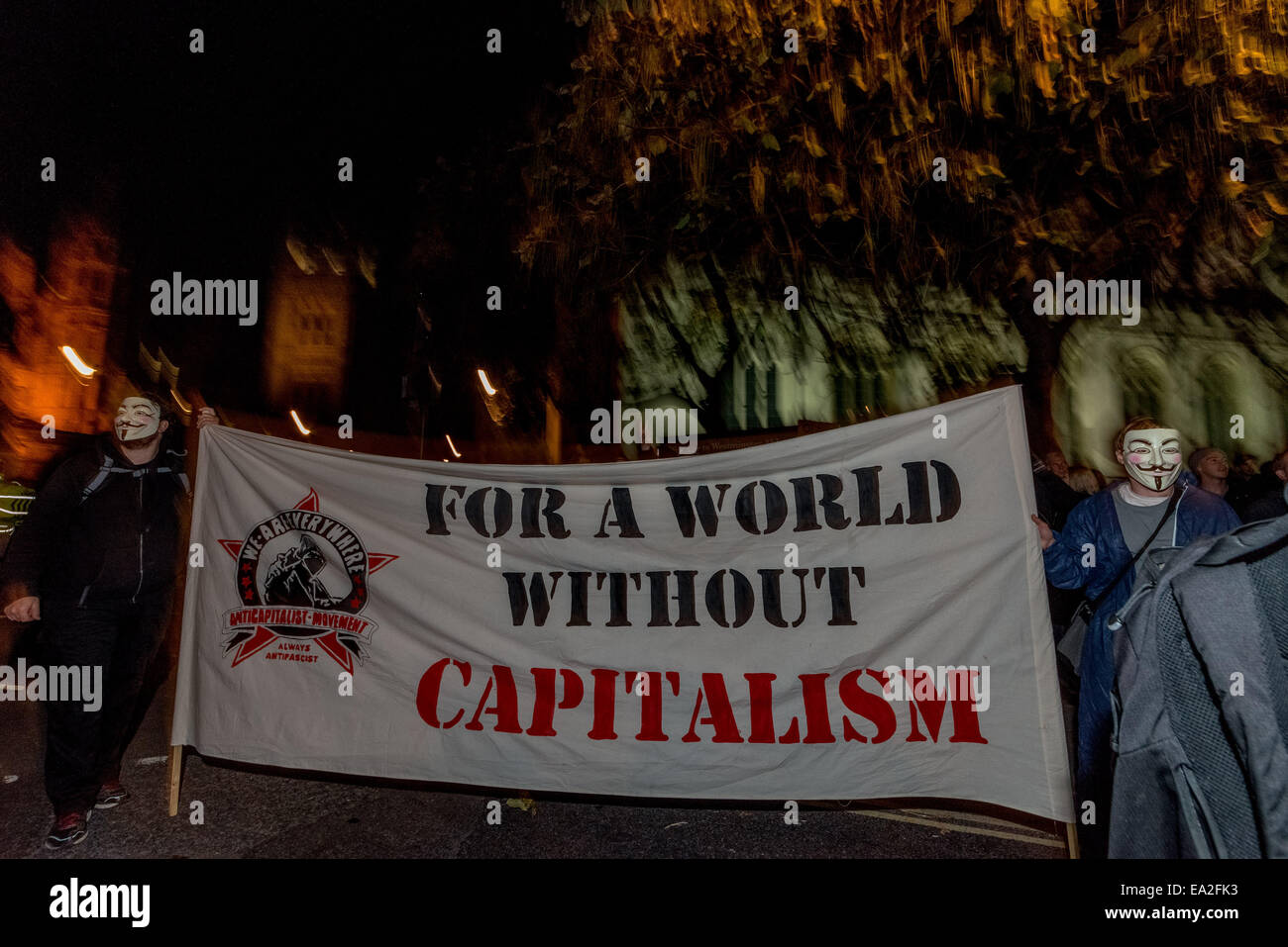 Million Mask March in London Stock Photo - Alamy