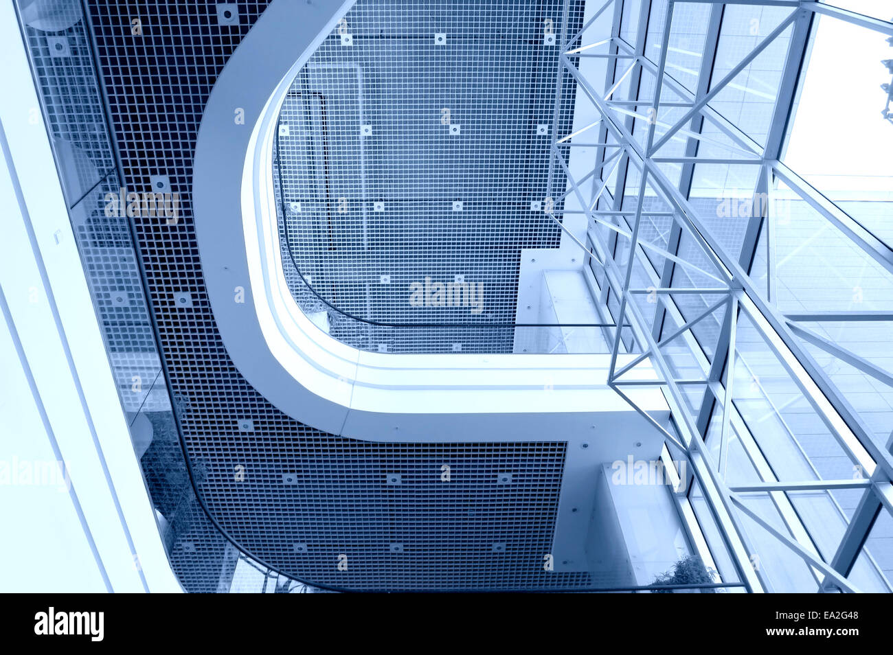 Architecture conceptual image. View on modern building inside them ...