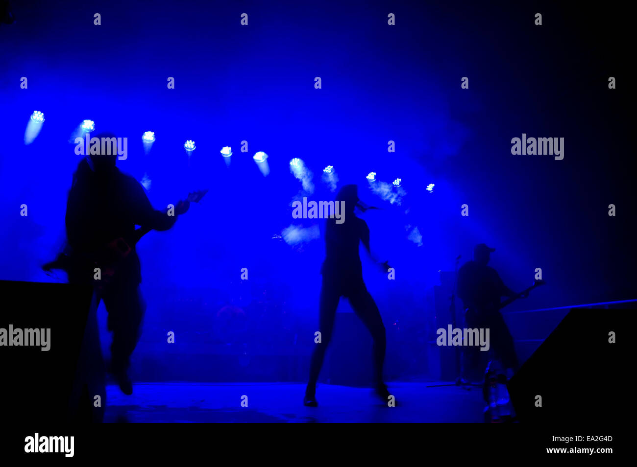 Band on stage at concert. Band performing songs on stage Stock Photo ...