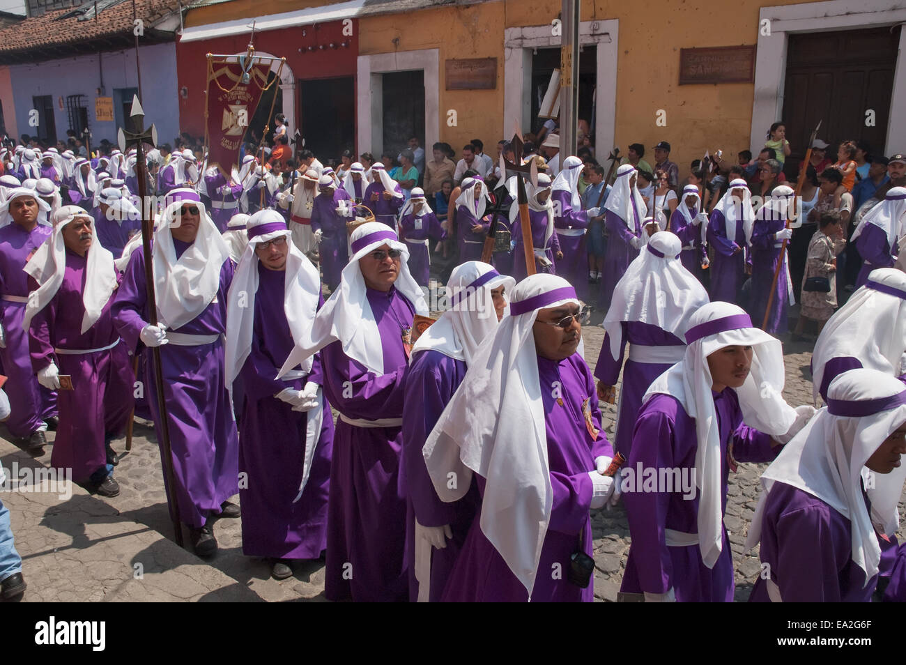 Men Wear Purple As A Sign Of Mourning At The Procession Of The Holy ...