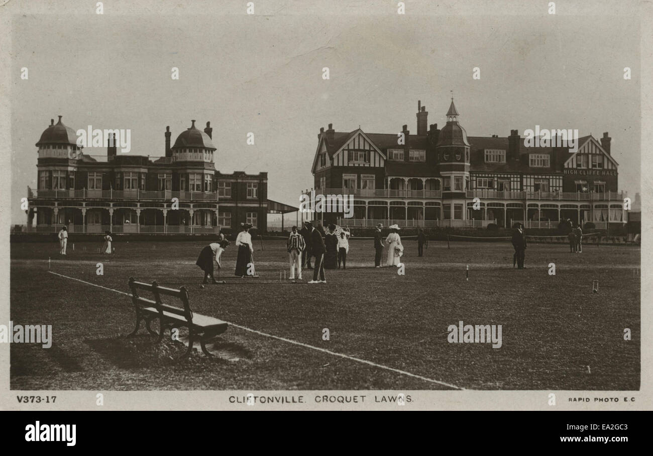 A photograph showing the croquet lawns at Cliftonville, a location ...